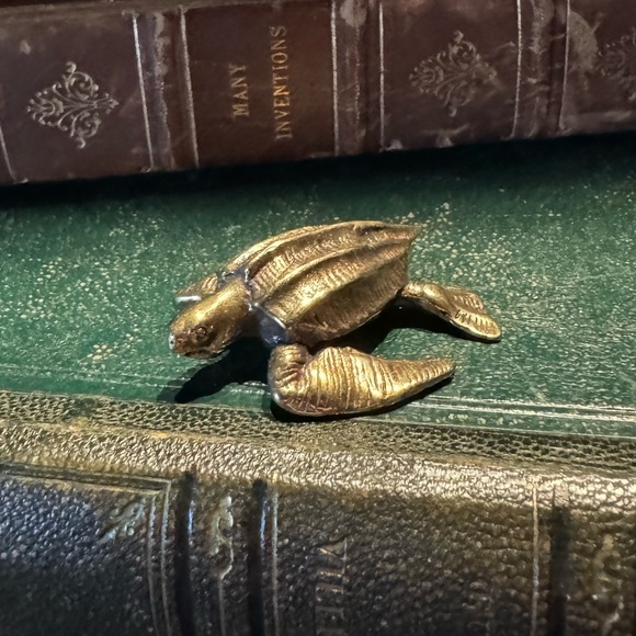 Accents | Solid Brass Sea Turtle Vintagestyle Sculpture Desk Decor ...